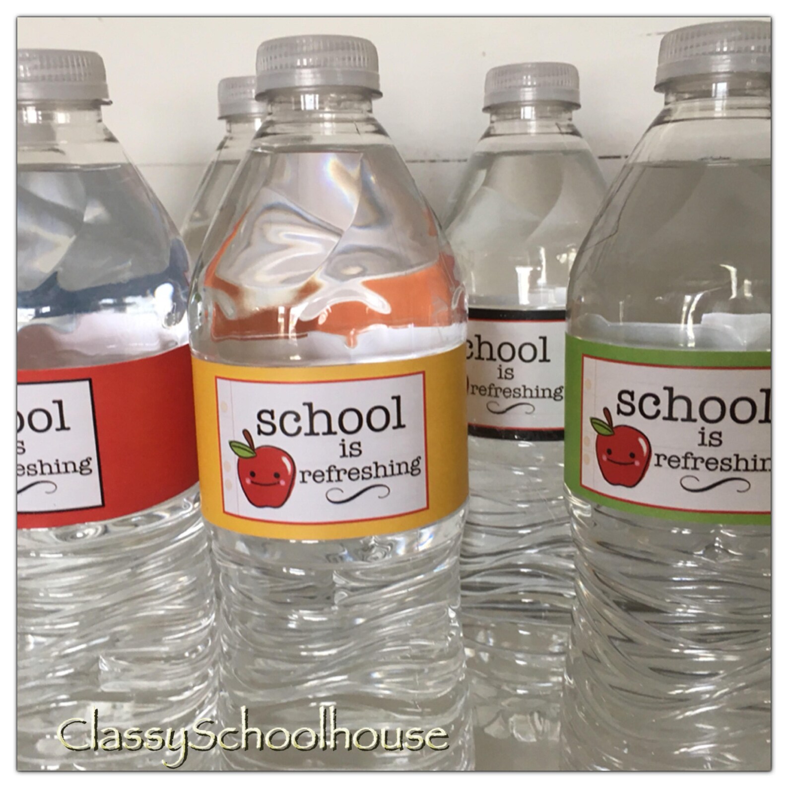 Digital Back to School Water Bottle Labels School is - Etsy