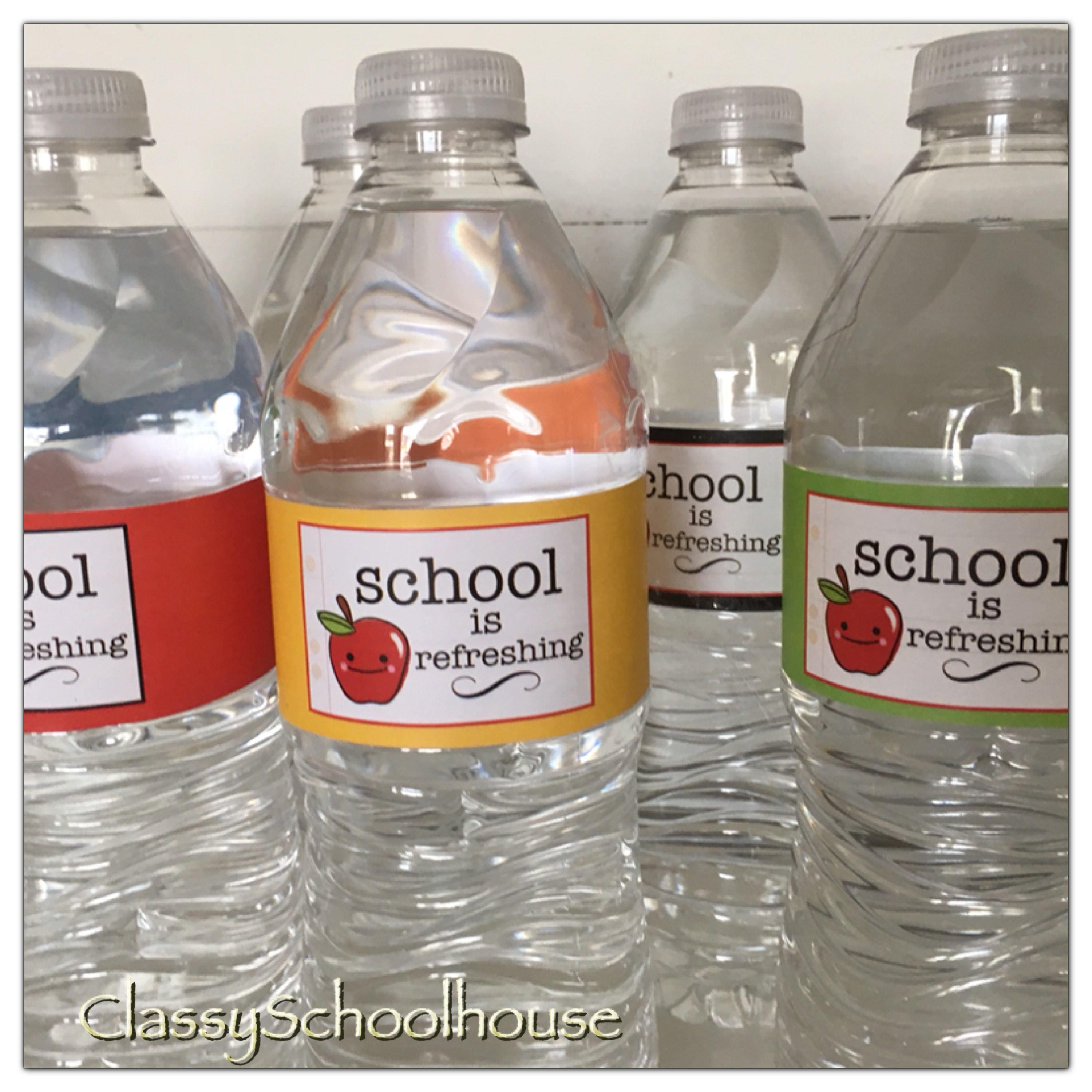Digital Back to School Water Bottle Labels School is Refreshing Gift ...