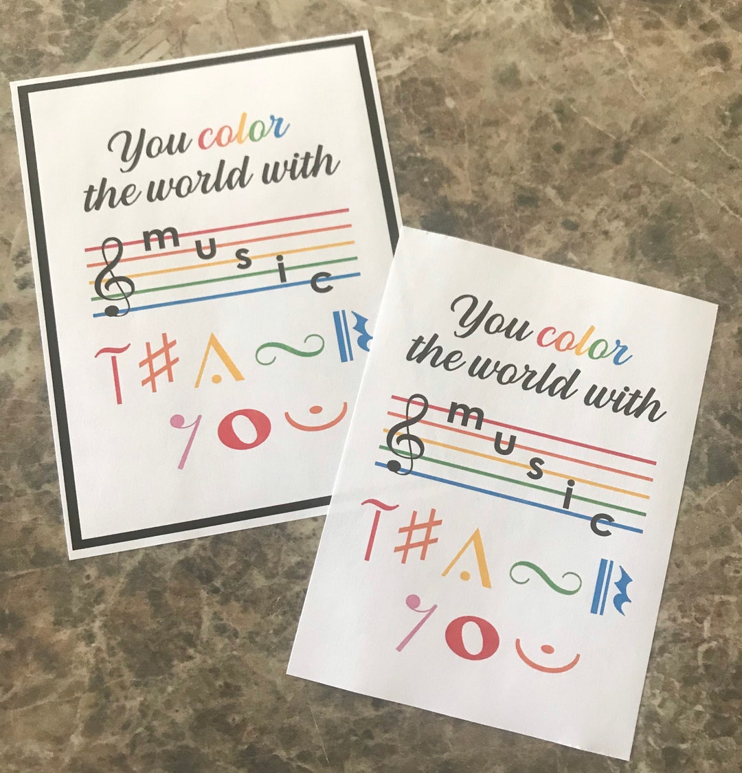 Printable DIGITAL Colorful Music Teacher Appreciation Tag Color Rainbow ...