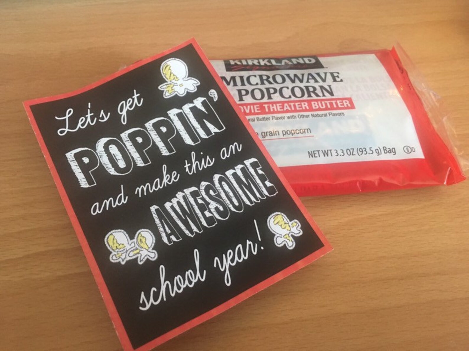 DIGITAL Back to School Popcorn Gift Instant Download Pdf File PTA ...