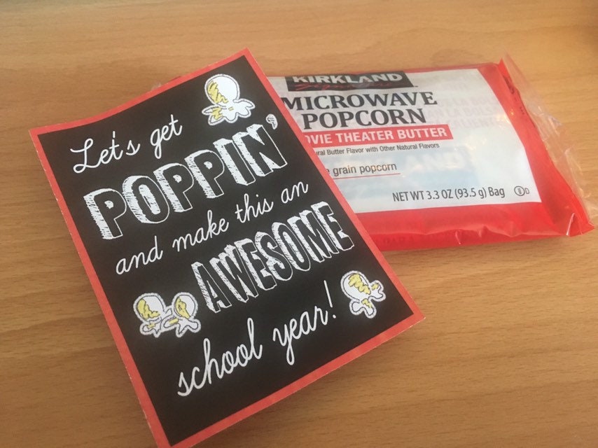 DIGITAL Back to School Popcorn Gift Instant Download Pdf File - Etsy