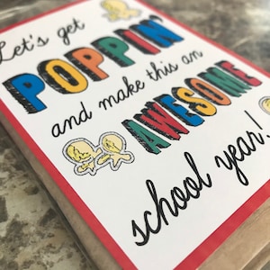 DIGITAL Back to School Popcorn Gift Instant Download Pdf File PTA ...