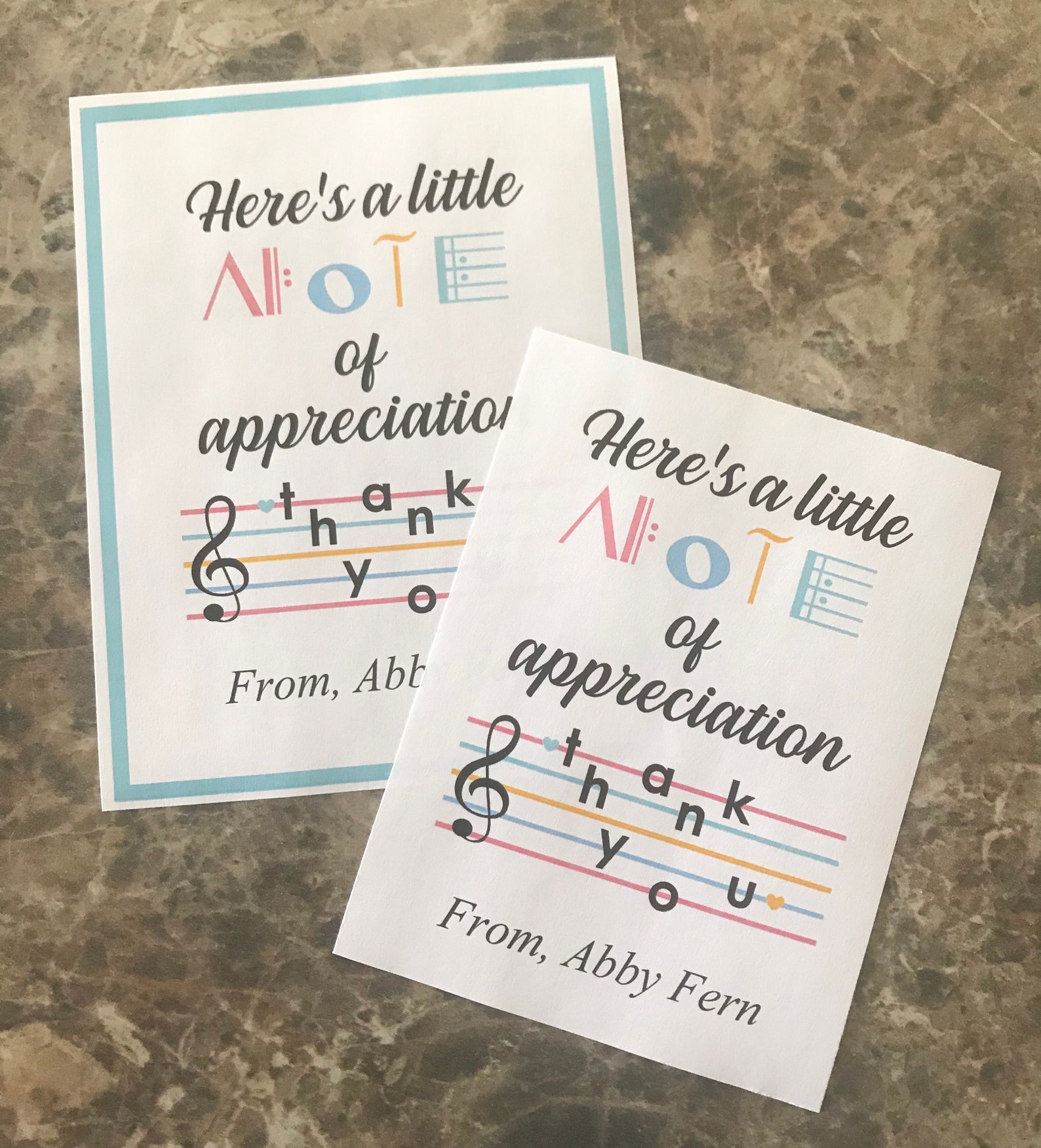 Printable DIGITAL Music Teacher Note of Appreciation Tag Piano - Etsy