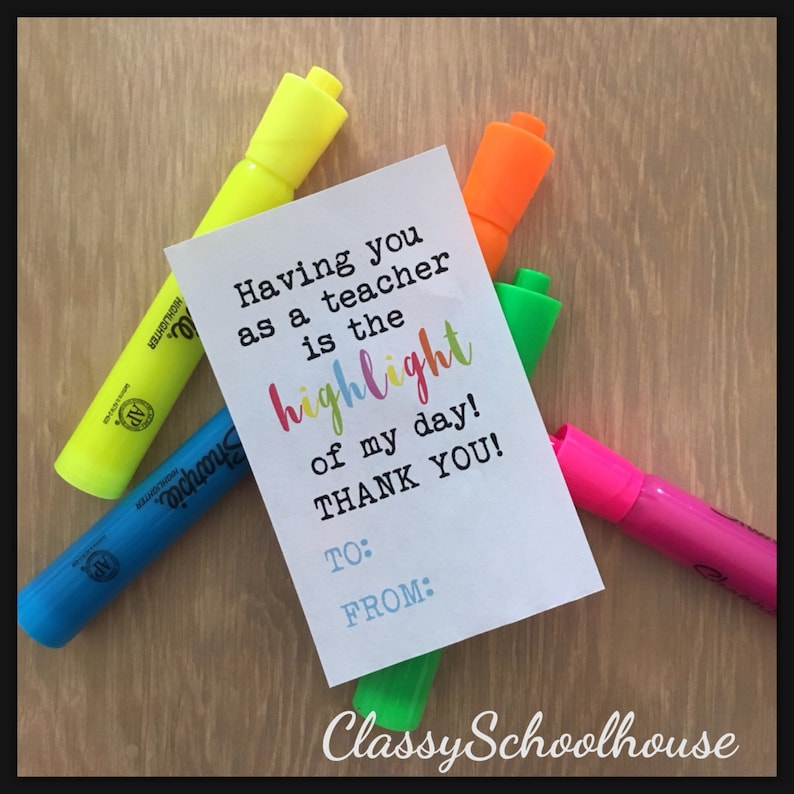 DIGITAL Highlight Teacher Appreciation Valentine Holiday Grateful Tag ...