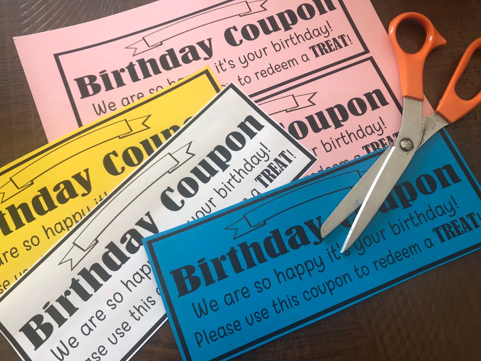 Printable DIGITAL Birthday Coupon Treat School Primary Elementary Gift ...