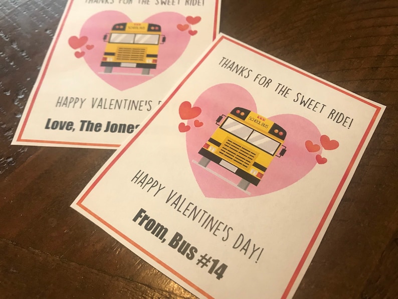 DIGITAL Printable School Bus Valentine Instant Download PDF - Etsy