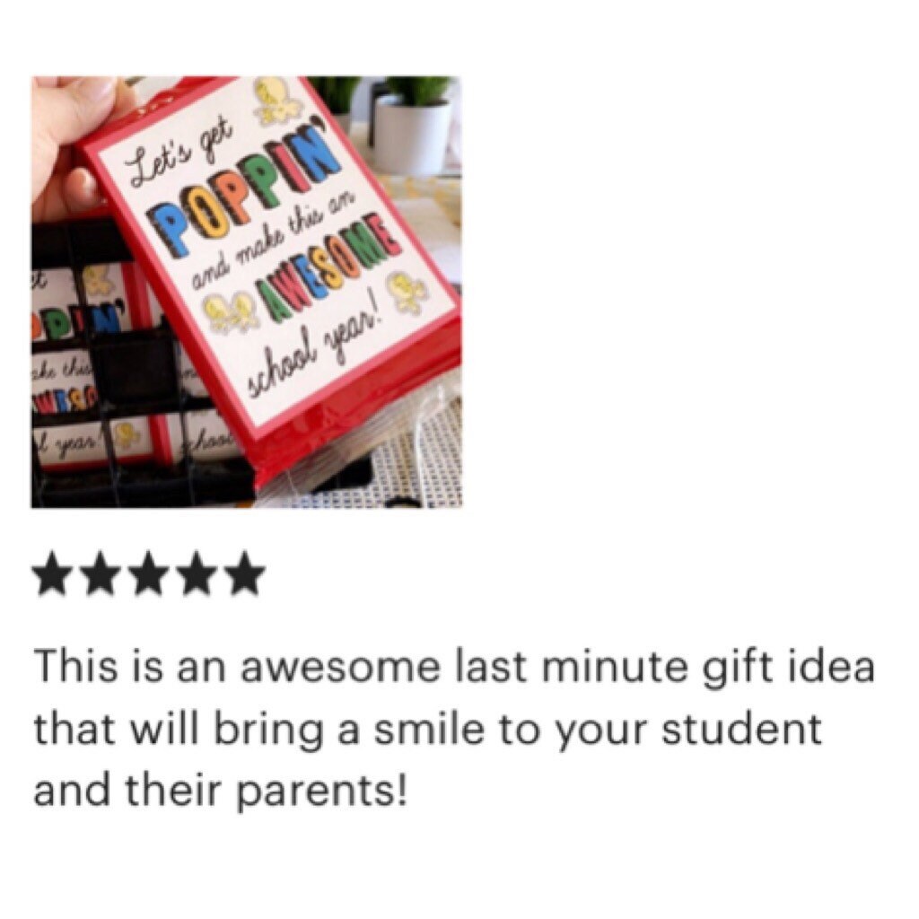DIGITAL Back to School Popcorn Gift Instant Download Pdf file | Etsy