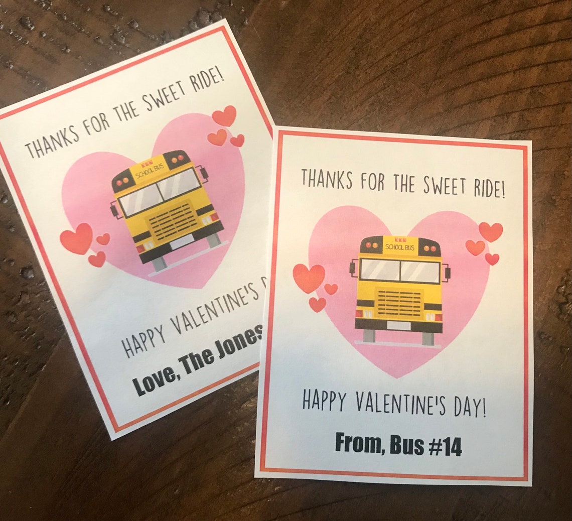 DIGITAL Printable School Bus Valentine Instant Download PDF - Etsy