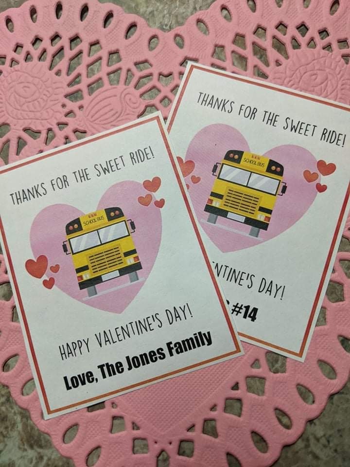 DIGITAL Printable School Bus Valentine Instant Download PDF - Etsy Hong ...