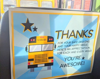 Printable DIGITAL School Bus Driver Appreciation Valentine - Etsy