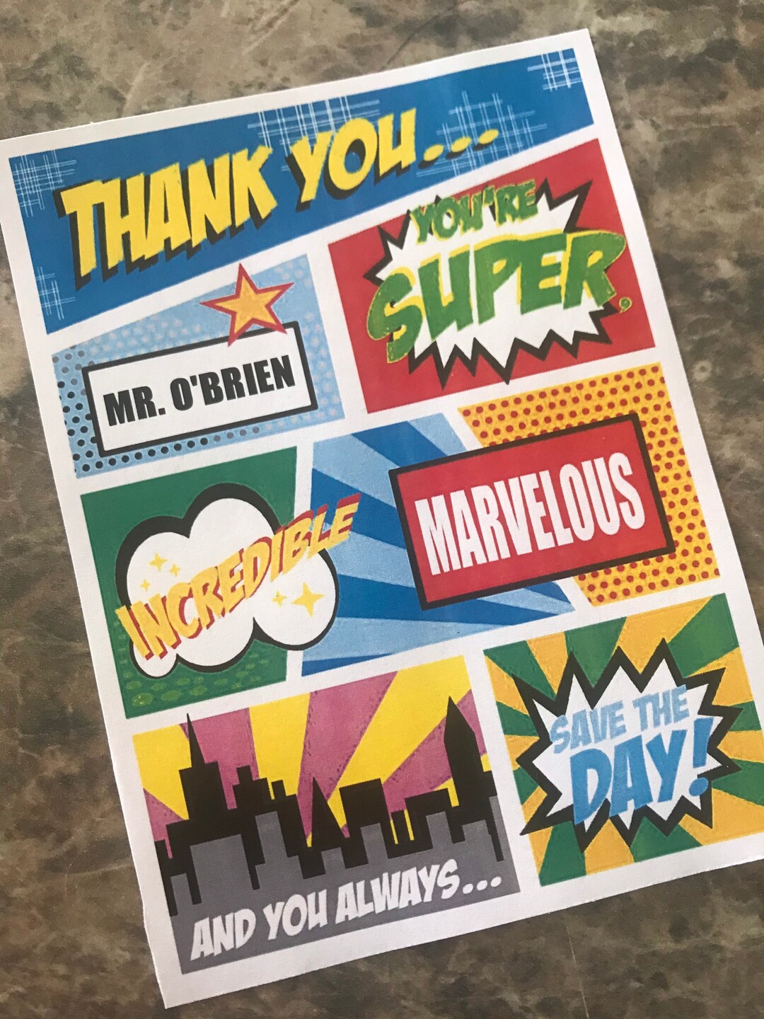 Printable DIGITAL Appreciation Tag Teacher Staff Student Office Father ...