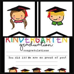 DIGITAL Editable Kindergarten Graduation Set Diplomas Banner ...