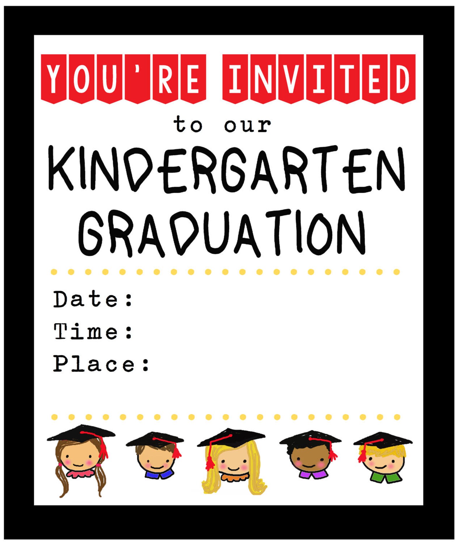 DIGITAL Editable Kindergarten Graduation Set Diplomas Banner ...