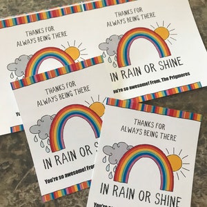 Printable DIGITAL Teacher Office Staff Friend Appreciation Tags Rainbow ...