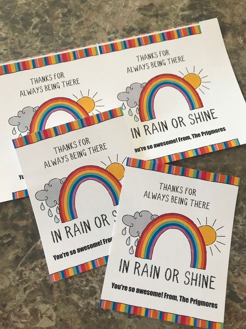 Printable DIGITAL Teacher Office Staff Friend Appreciation Tags Rainbow ...
