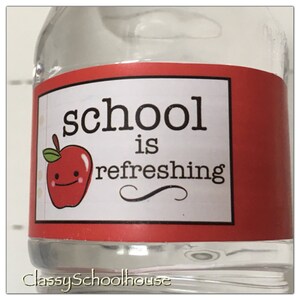 Digital Back to School Water Bottle Labels School is Refreshing Gift ...