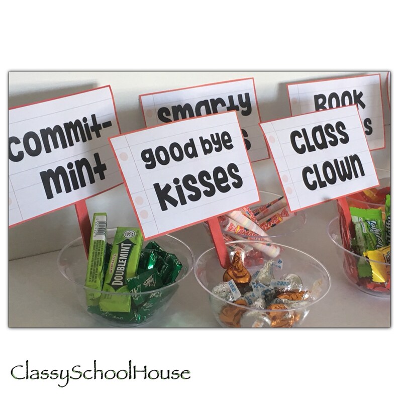 DIGITAL Graduation Sweet Treats Set of 22 Signs PDF Instant Downloads ...