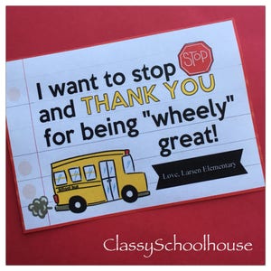 DIGITAL School Bus Driver Appreciation Editable Name Spot Valentine ...