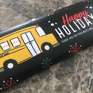 Printable DIGITAL Hershey Chocolate Bar Wrapper Holiday School Bus ...