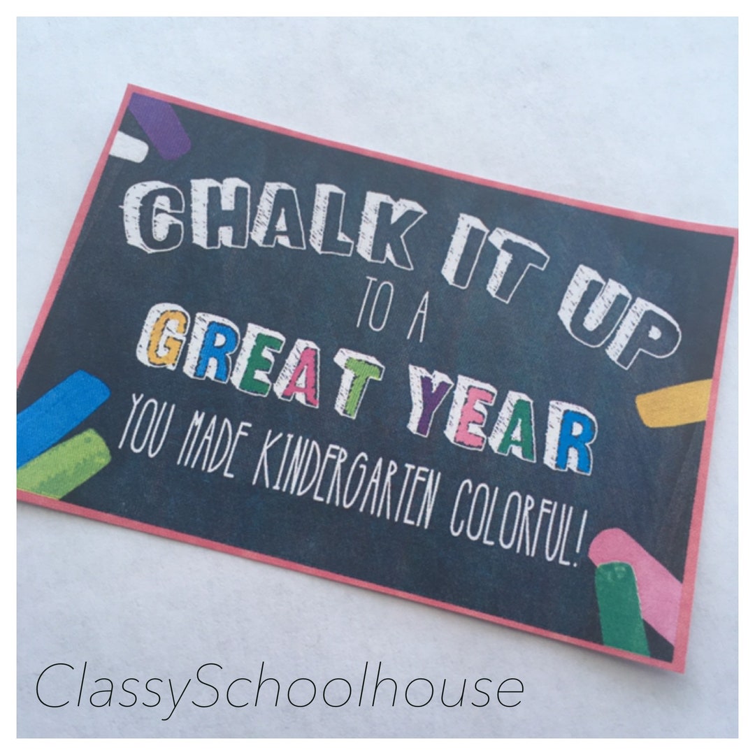 DIGITAL Chalk It up Appreciation Cute Gift Tag Instant Download PDF ...