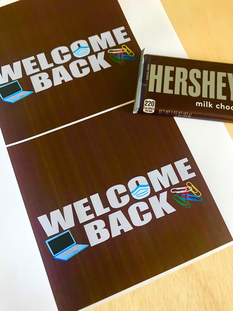 PRINTABLE Welcome Back to the Office Hershey Bar Wrapper 4 | Etsy
