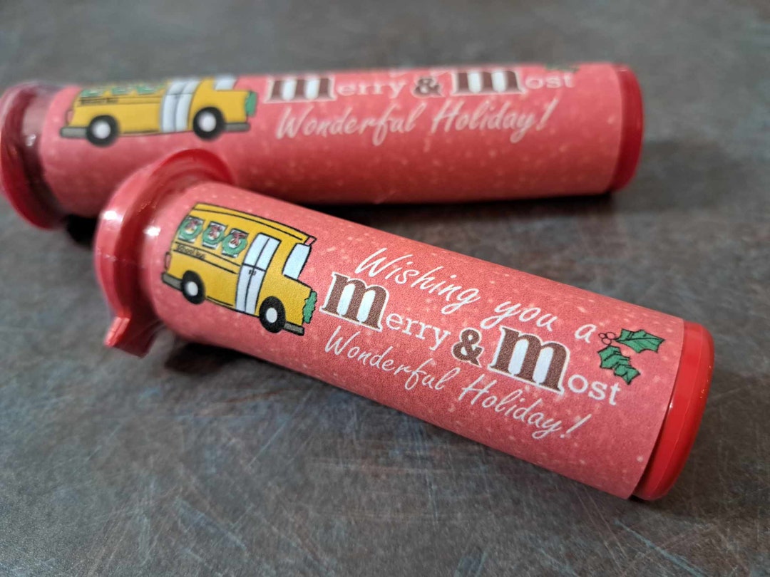 Printable Bus Driver Holiday Candy Wrapper Mnm Tube Christmas ...