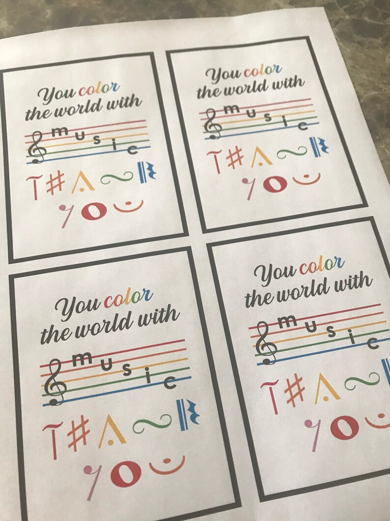 Printable DIGITAL Colorful Music Teacher Appreciation Tag - Etsy