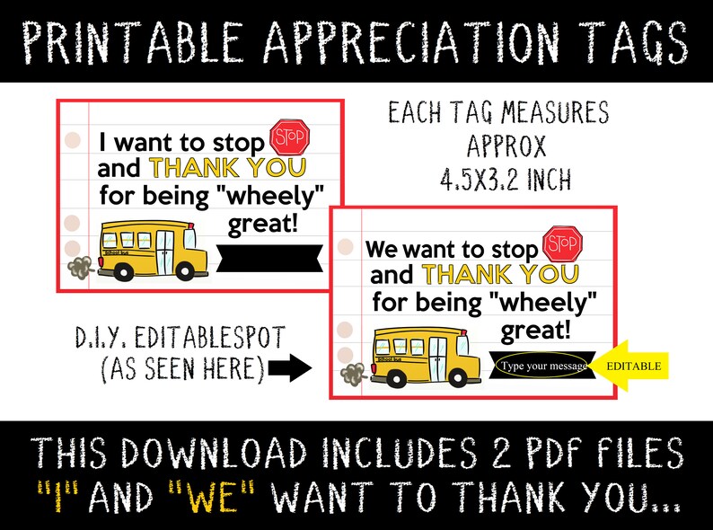 DIGITAL School Bus Driver Appreciation Editable Name Spot - Etsy