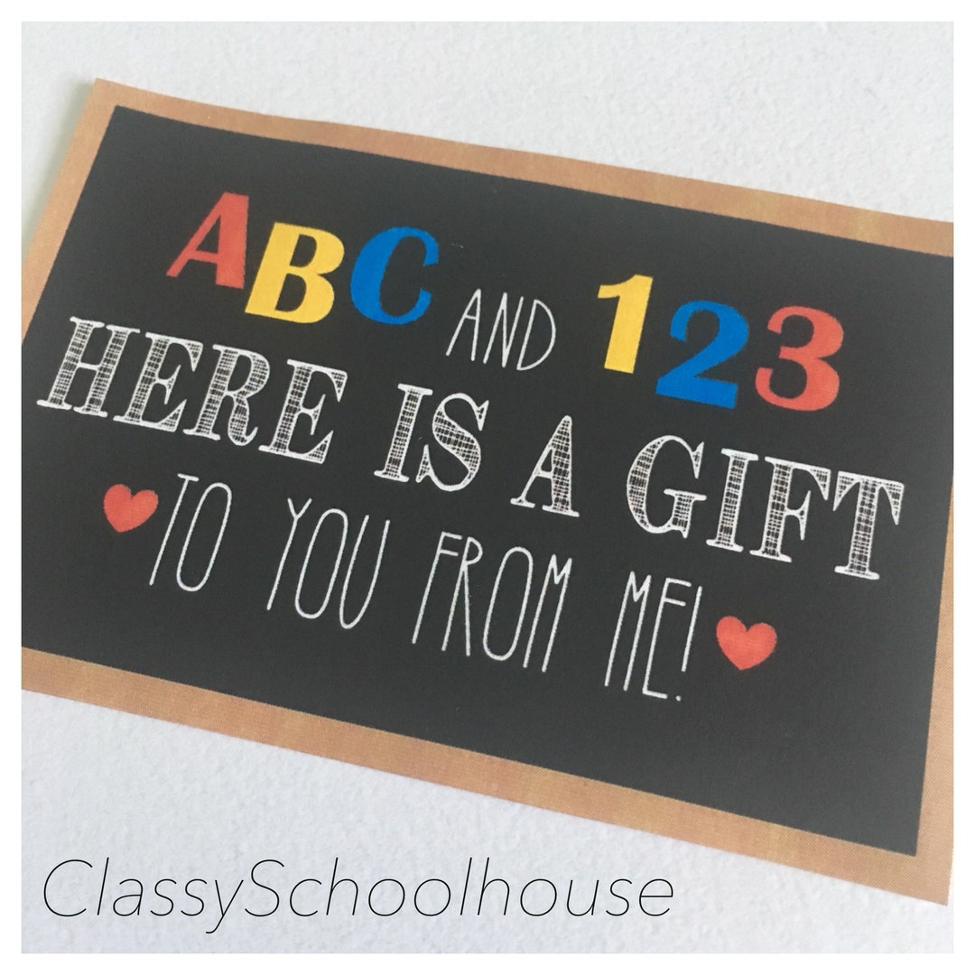 Digital Gift Tag Teacher Student Appreciation School Instant Download ...