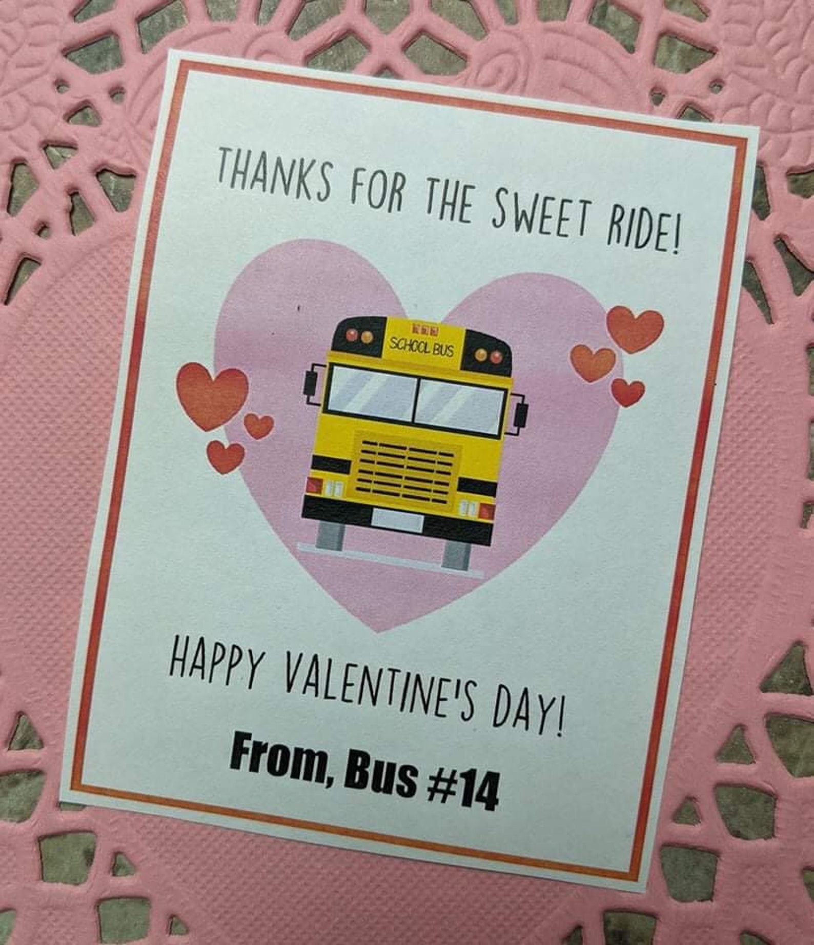 DIGITAL Printable School Bus Valentine Instant Download PDF File Bus ...