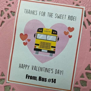 DIGITAL Printable School Bus Valentine Instant Download PDF File Bus ...