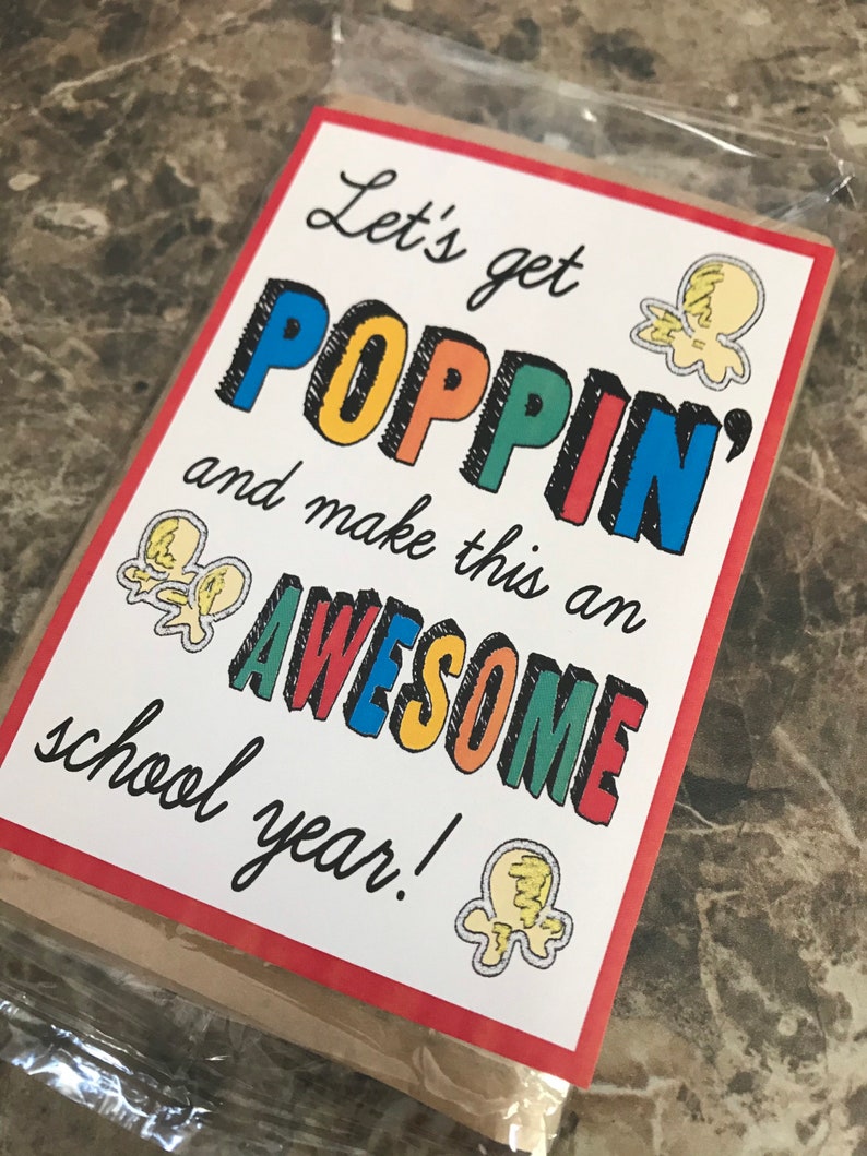 DIGITAL Back to School Popcorn Gift Instant Download Pdf File - Etsy