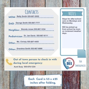 Backpack Tag - Child Identification Card - Allergy Tag - Child Safety ...