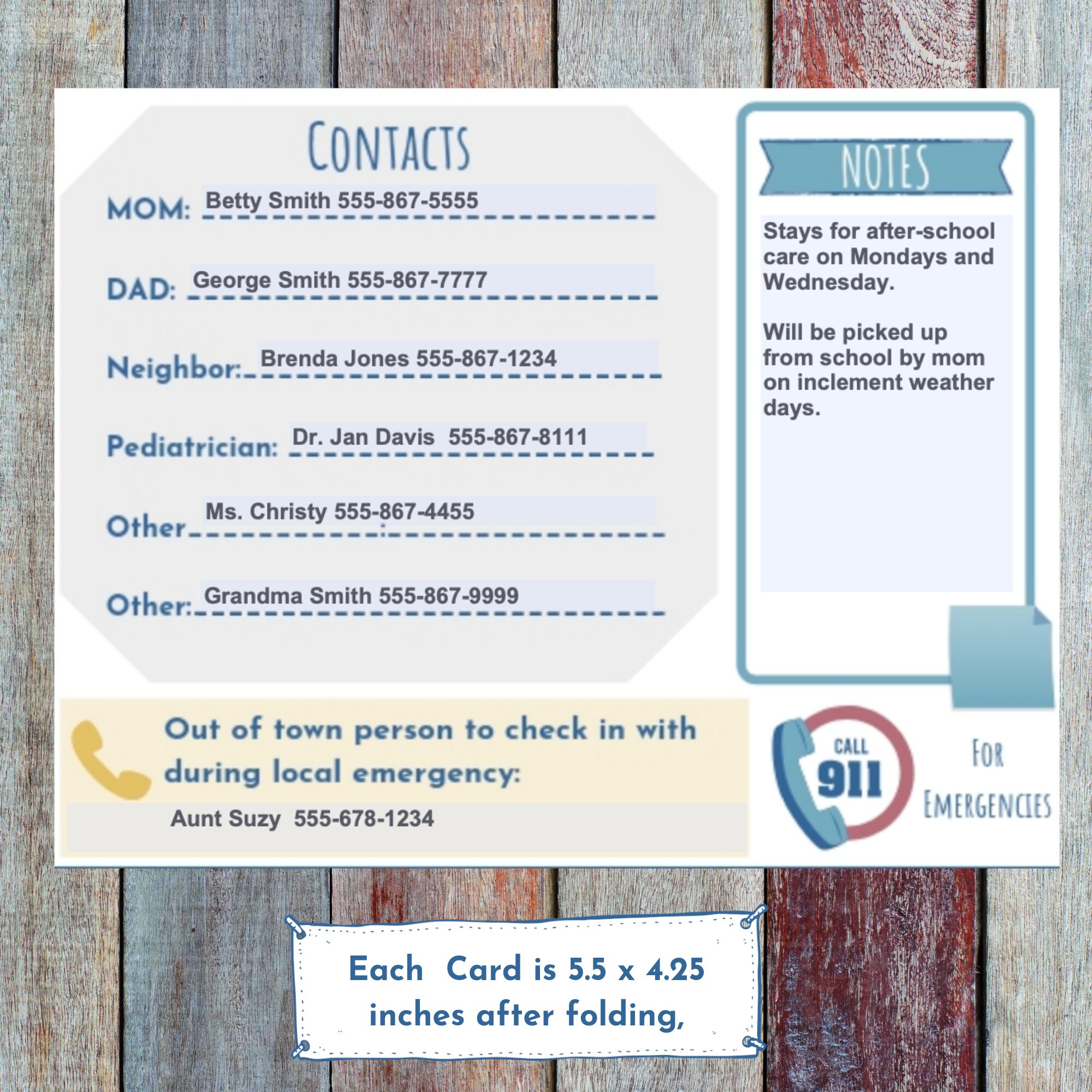 Backpack Tag - Child Identification Card - Allergy Tag - Child Safety ...