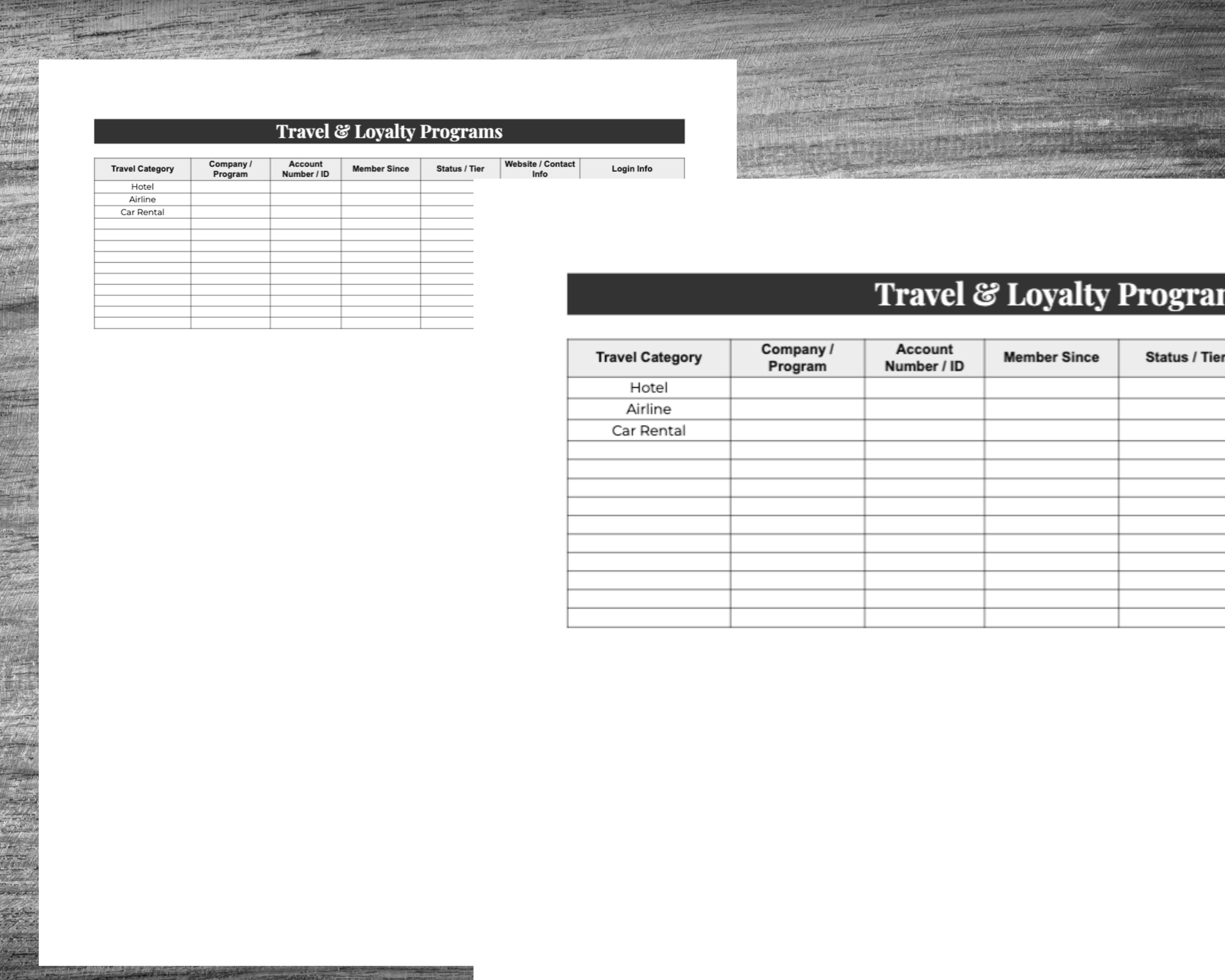 Family & Household Information Template | Google Sheets Digital ...