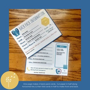 Backpack Tag - Child Identification Card - Allergy Tag - Child Safety ...