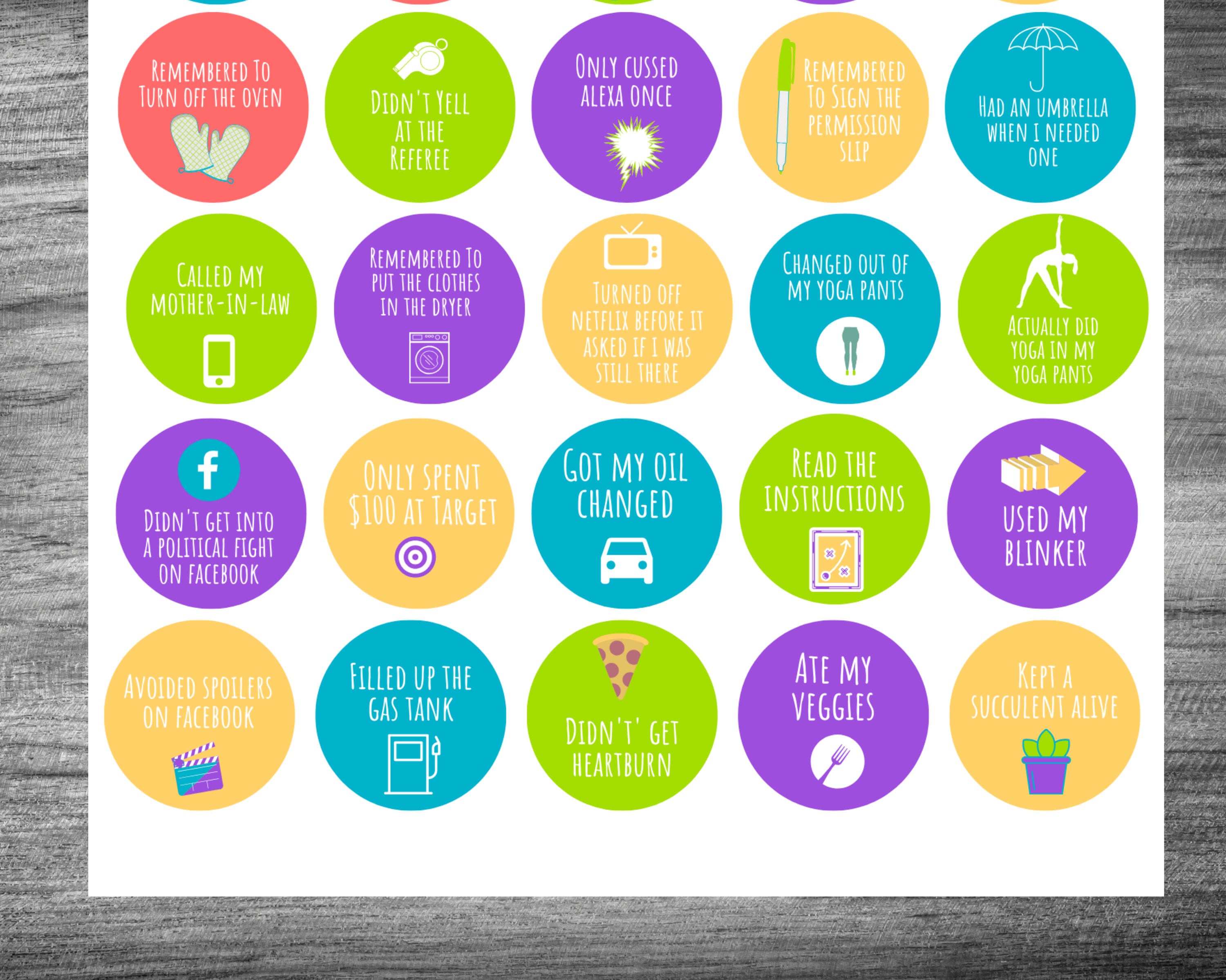 Adulting Stickers Digital Download Printable & Canva Template - Planner ...
