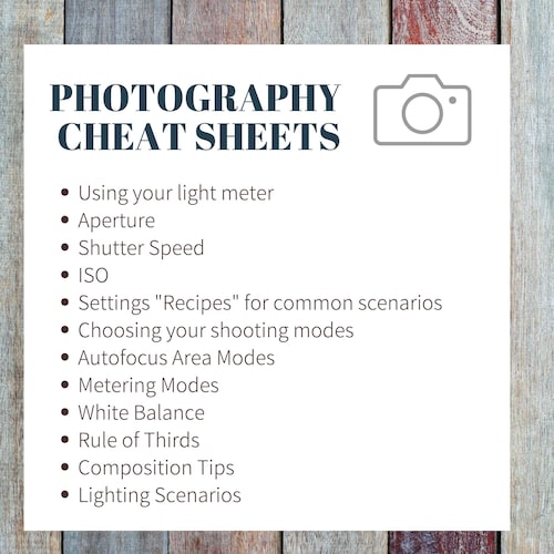 Photography Basics Cheat Sheet Digital Download - Etsy