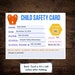 Backpack Tag - Child Identification Card - Allergy Tag - Child Safety ...