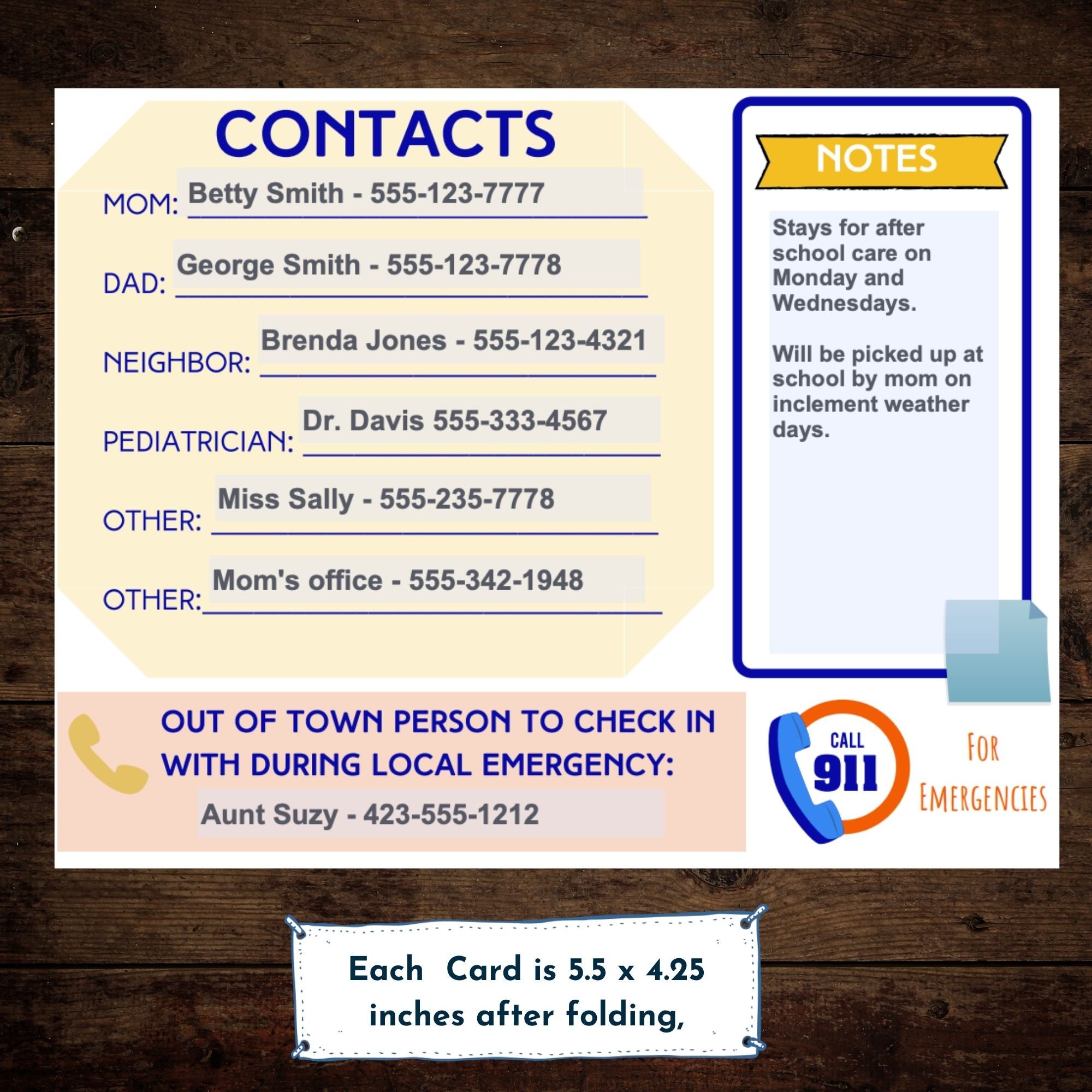 Backpack Tag - Child Identification Card - Allergy Tag - Child Safety ...