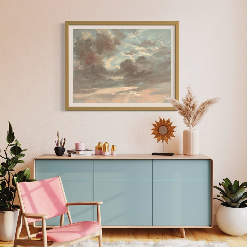 Sky Art Print Oil Painting Print Antique Art Print - Etsy