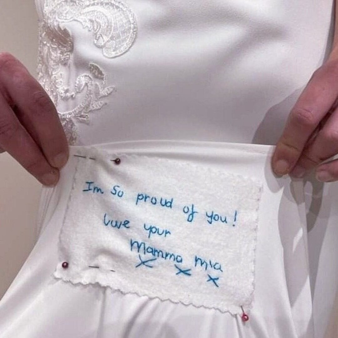 Wedding Dress Patch Personalised Handwritten Message Hand - Etsy