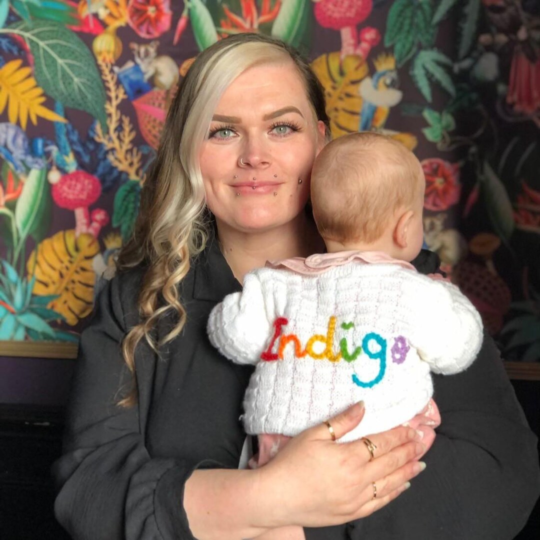 Hand Embroidered Baby Cardigan: Personalised Rainbow Name Knit - Etsy