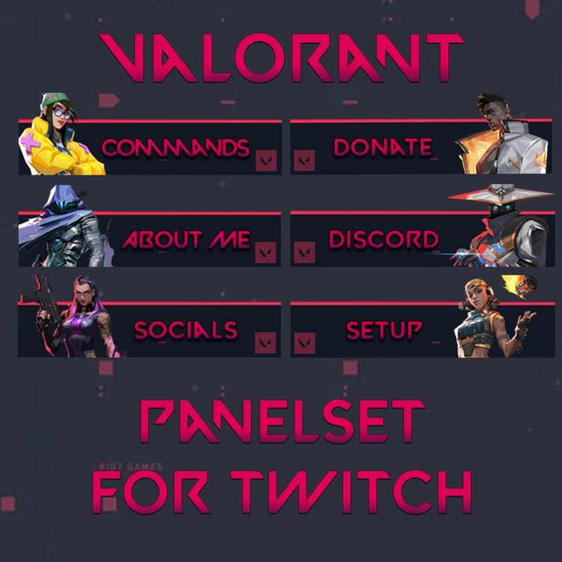 Valorant Panels for Twitch - Etsy