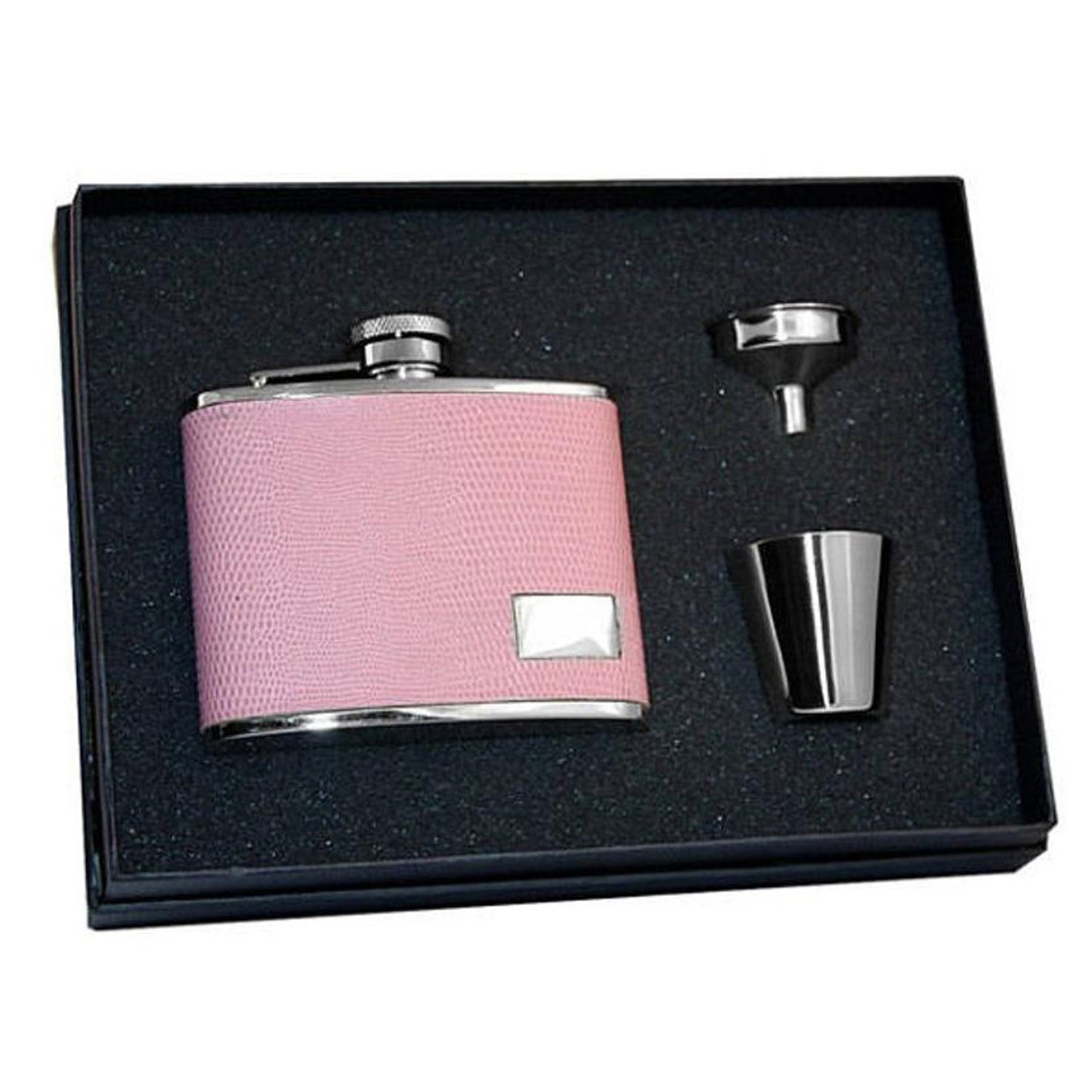 Personalized Flask for Women, 4oz Light Pink Stainless Steel Hip Flask ...