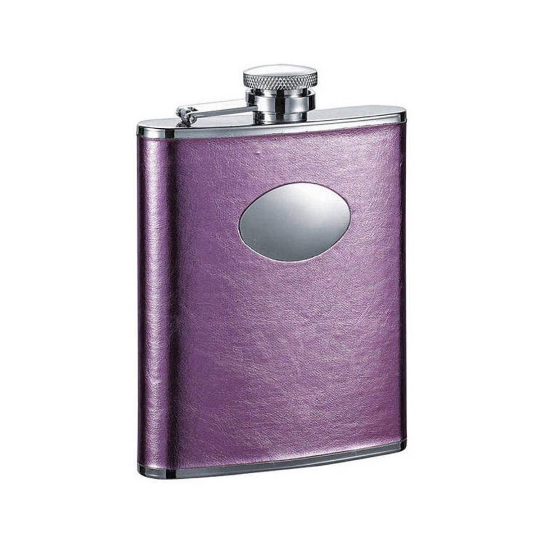 Personalized Flask for Women, 6oz, Satin Pink Stainless Steel Flask ...