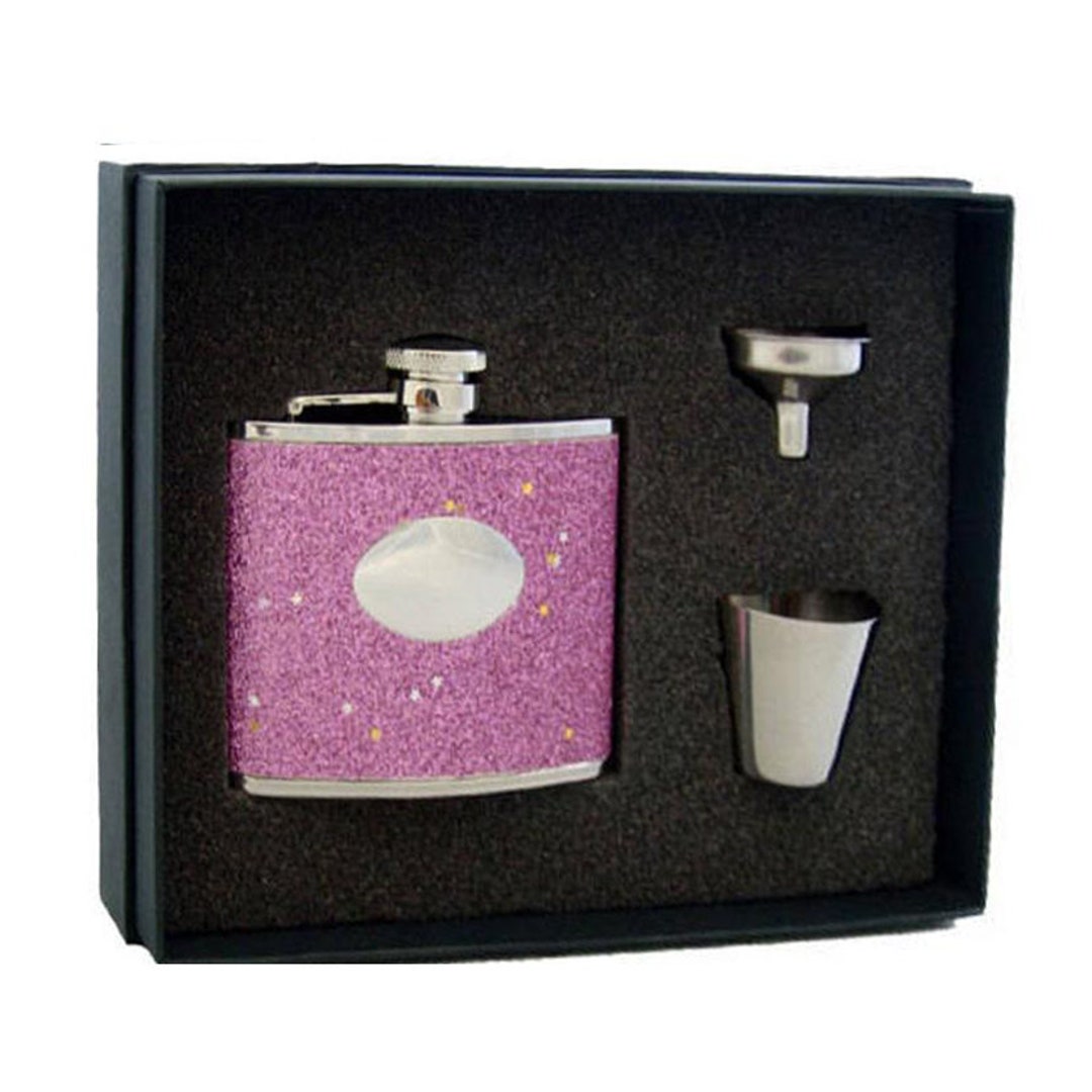 Personalized Flask for Women, 4oz Glitter Finish Stainless Steel Flask ...