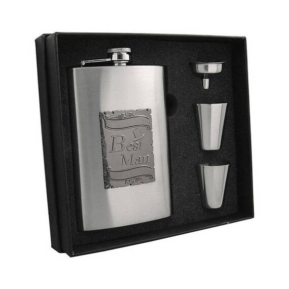 Personalized Flask for Men 8oz Stainless Steel Best Man Flask | Etsy