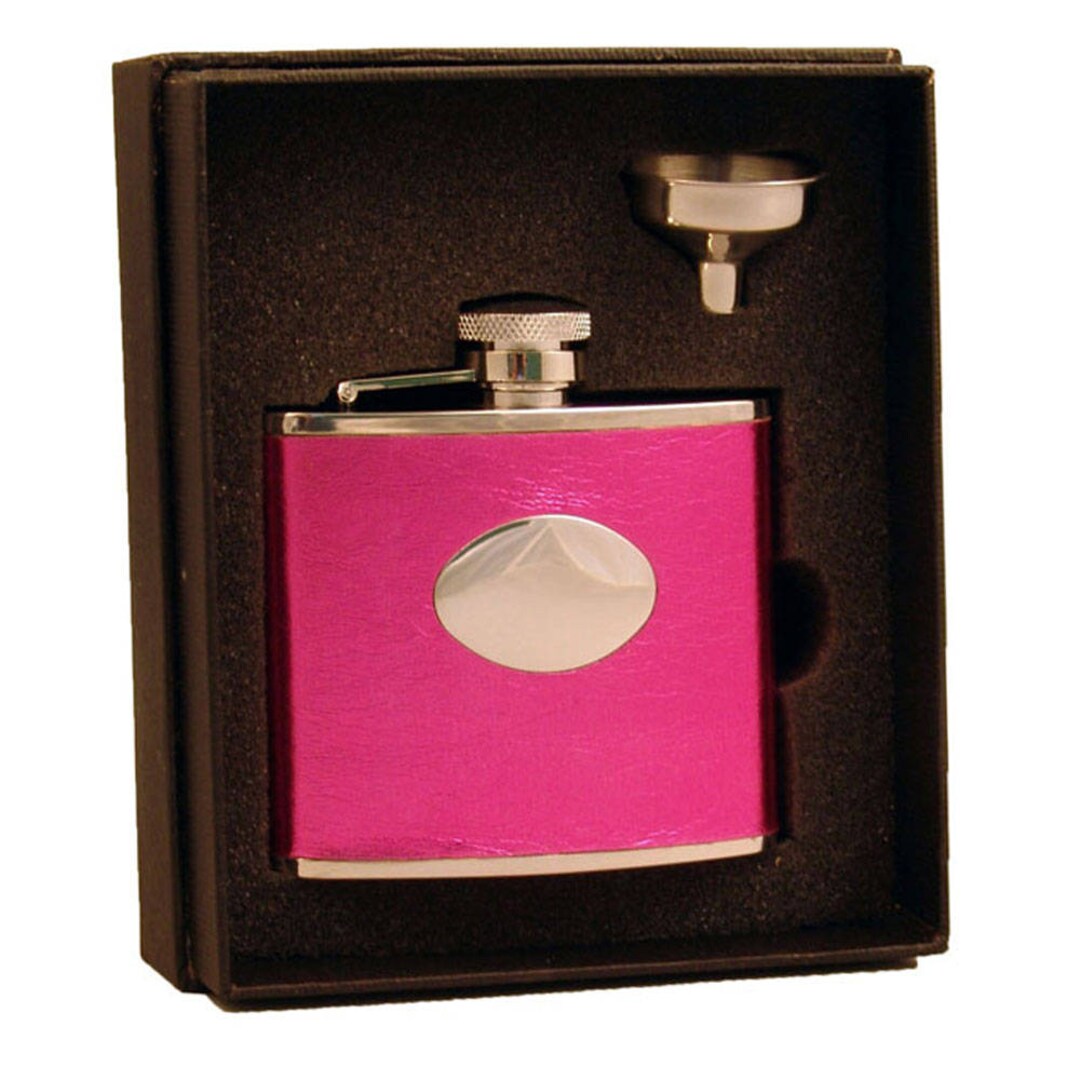 Personalized Flask for Women, 4oz Hot Pink Stainless Steel Hip Flask ...
