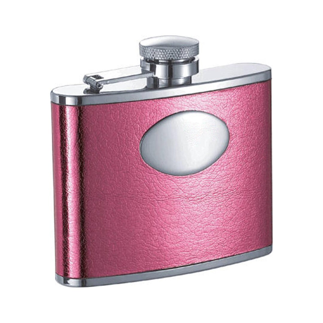 Personalized Flask for Women, 4oz Hot Pink Stainless Steel Hip Flask ...
